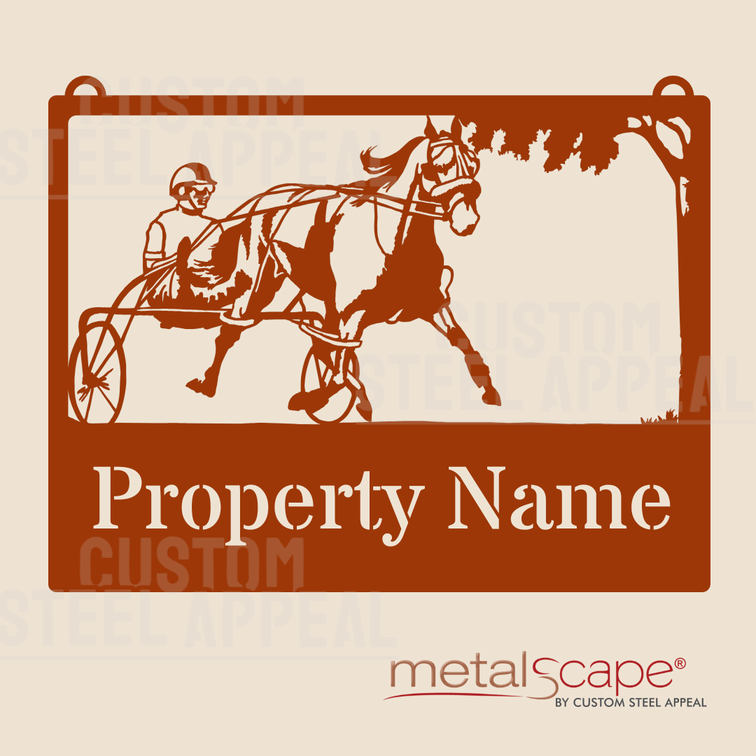 Harness Racing Pacer - Farm Property Sign – Custom Steel Appeal