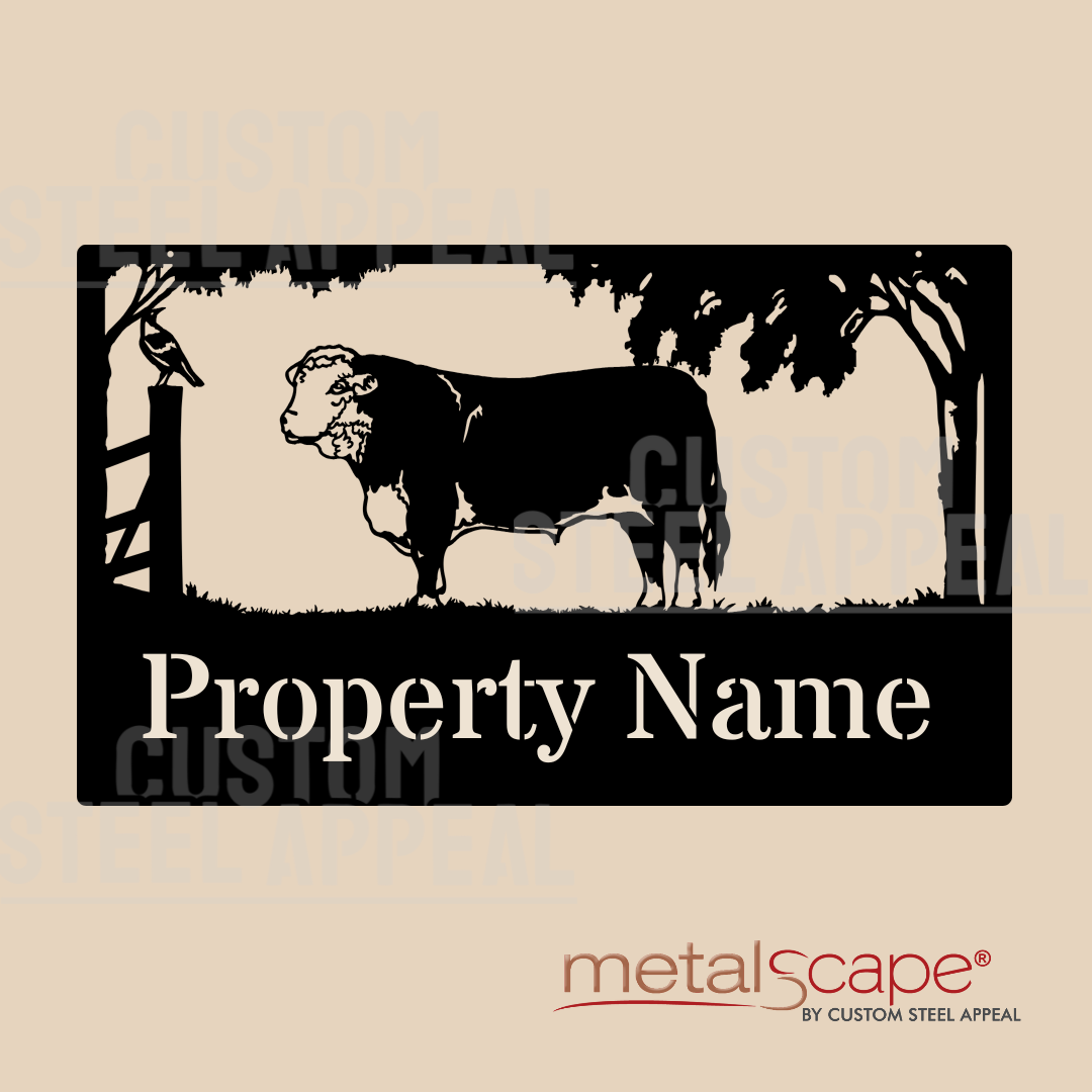 Hereford Bull - Farm Property Sign – Custom Steel Appeal