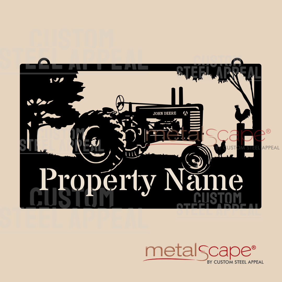 John Deere Model A Tractor - Farm Property Sign – Custom Steel Appeal