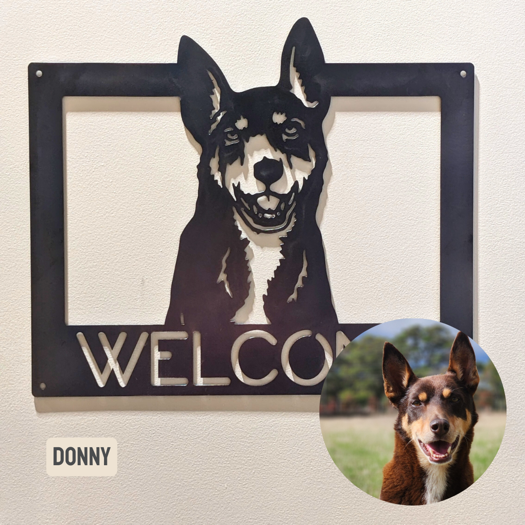 Kelpie Dog Portrait Signs – Custom Steel Appeal