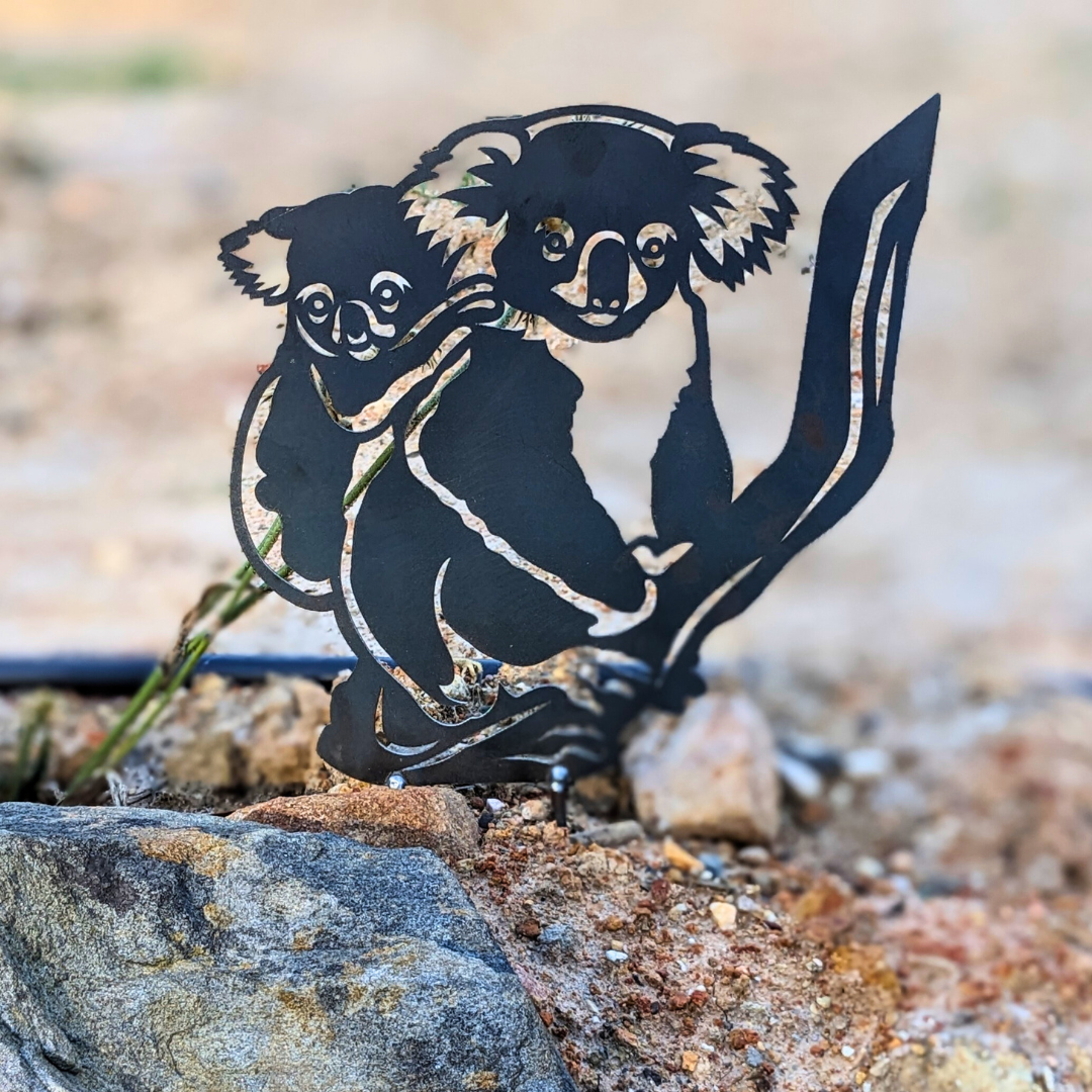 Koala Mum & Joey | Australian Native Animal Garden Art – Custom Steel ...