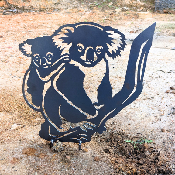 Koala Mum & Joey | Australian Native Animal Garden Art – Custom Steel ...