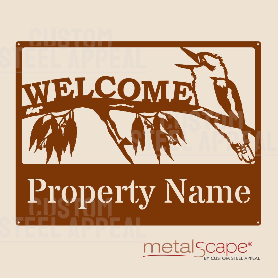 Laughing Kookaburra on Branch Welcome - Farm Property Sign – Custom ...