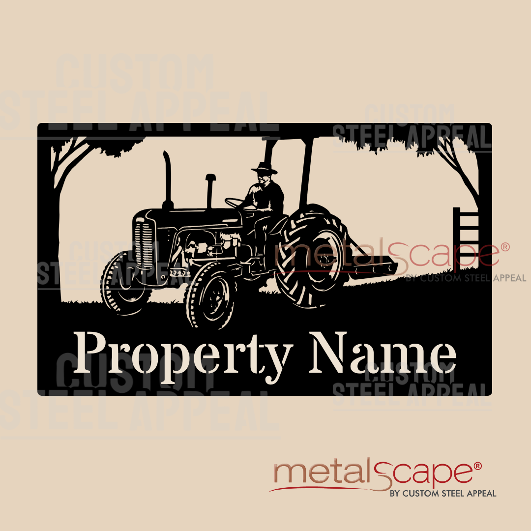 Massey Ferguson 35 Tractor & Slasher - Farm Property Sign – Custom ...