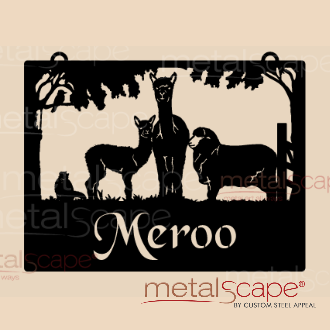 Farm Property Sign - Alpacas & Merino Ewe – Custom Steel Appeal