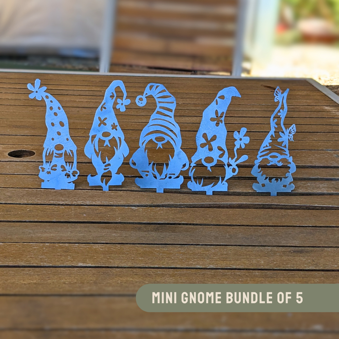Mini Garden Gnomes - Bundle all 5 – Custom Steel Appeal