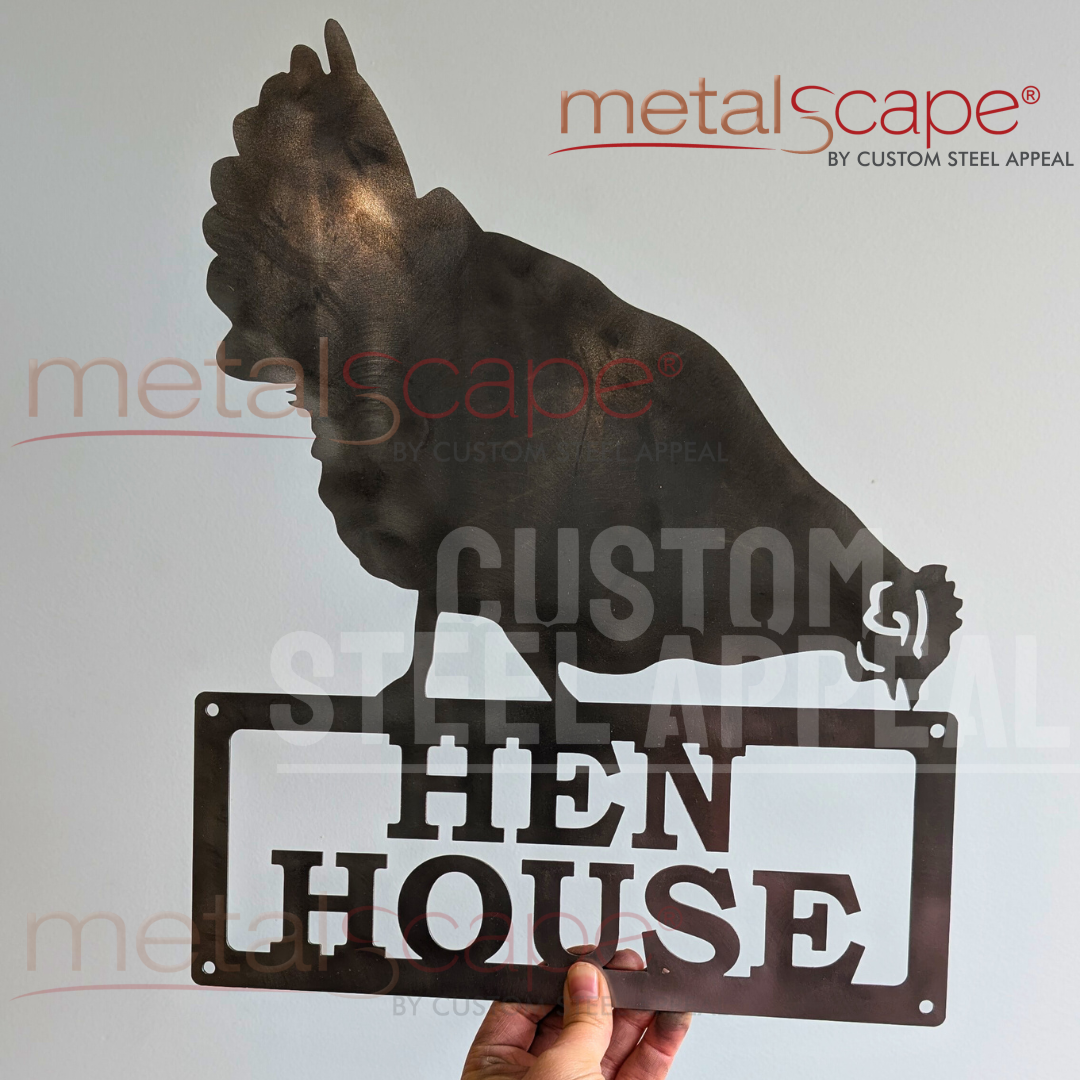 Hen House Pecking Chicken Sign – Custom Steel Appeal