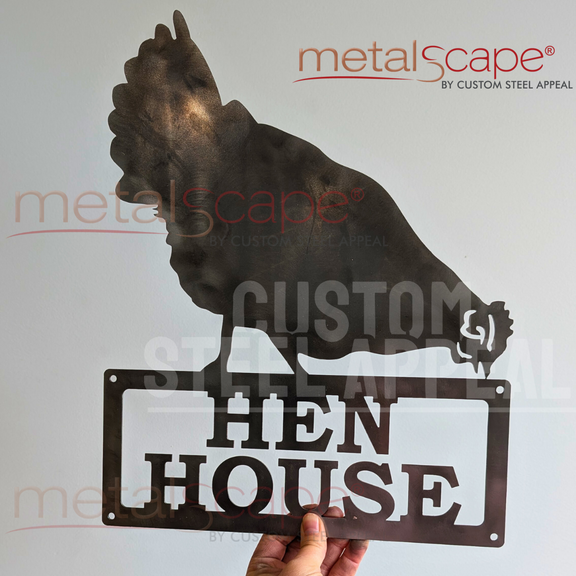 Hen House Pecking Chicken Sign – Custom Steel Appeal