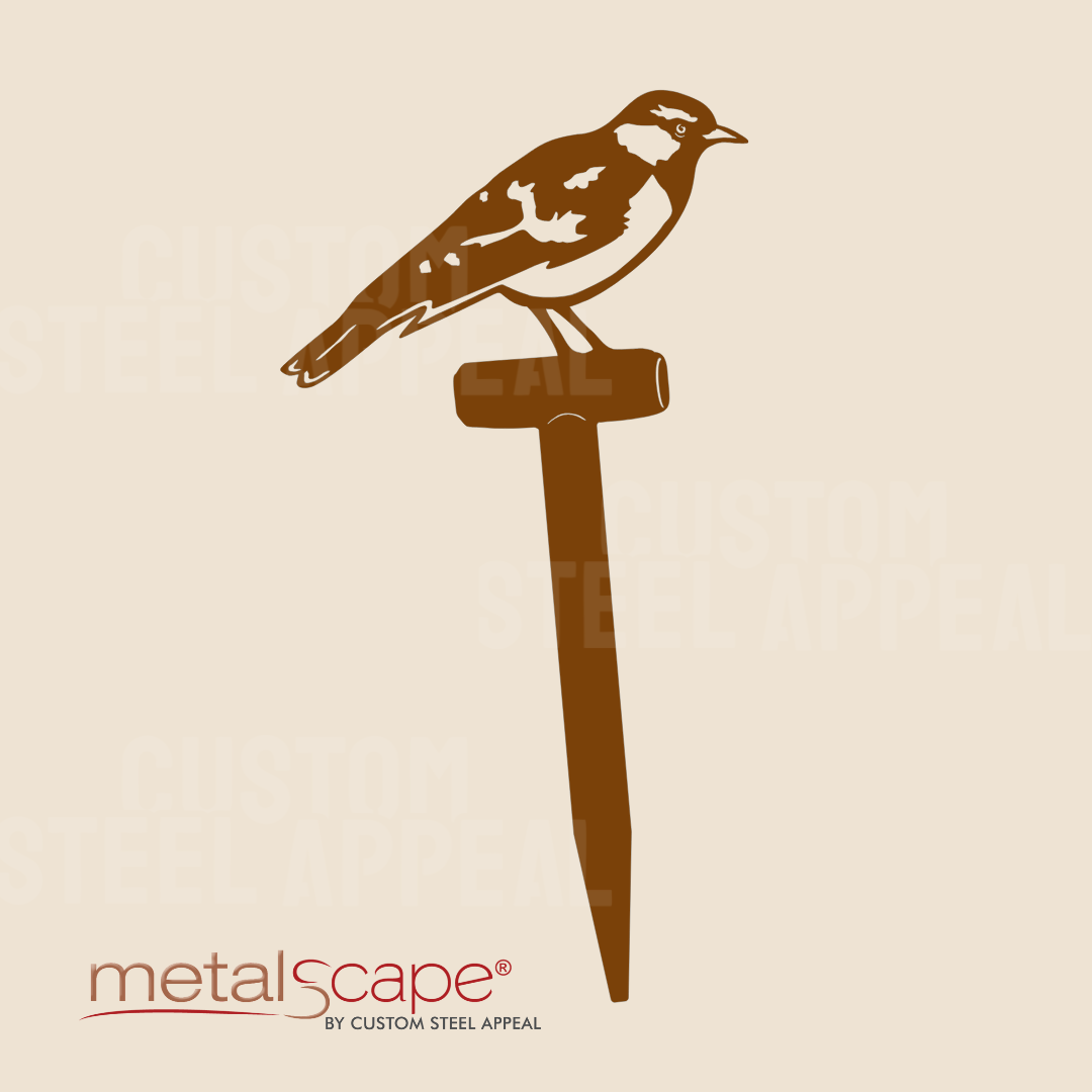 Pee Wee (Magpie Lark) on Spade Handle – Custom Steel Appeal