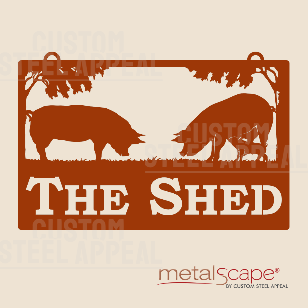 Pigs & Piglet - Farm Property Sign – Custom Steel Appeal