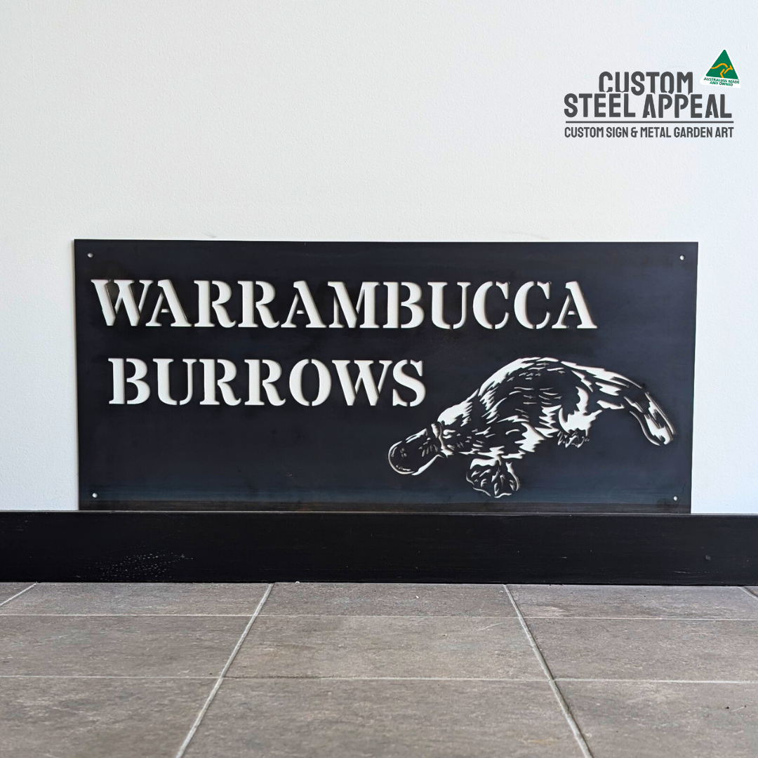 Platypus Property Sign – Custom Steel Appeal