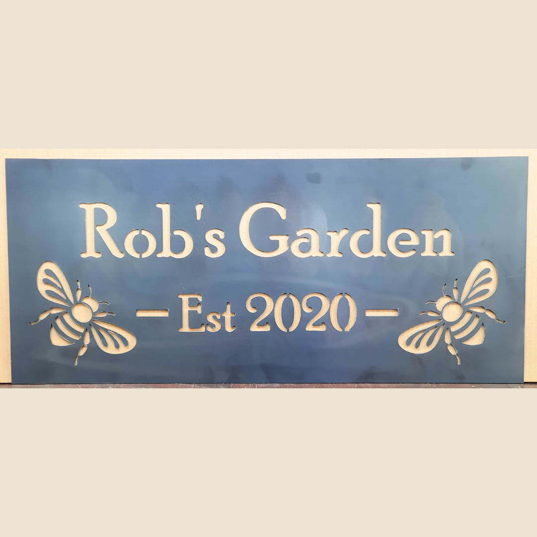 Property Sign Est Date with Bees – Custom Steel Appeal