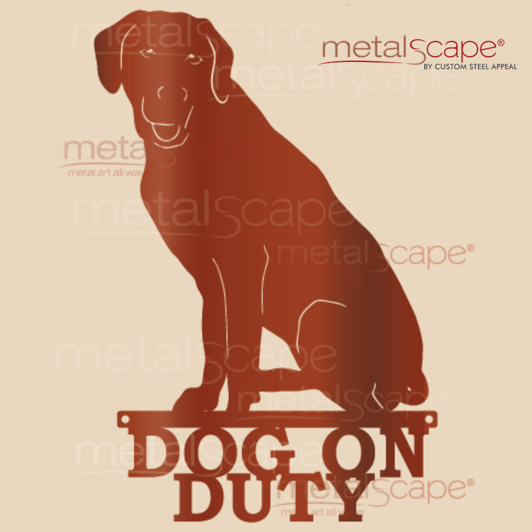 Rhodesian Ridgeback Dog on Duty Sign – Custom Steel Appeal