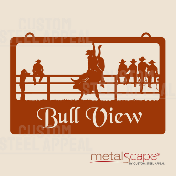Rodeo Scene - Farm Property Sign – Custom Steel Appeal