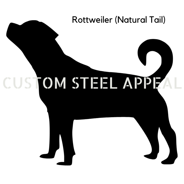 Rottweiler (Natural Tail) Shut the Gate Dog Sign | Custom Steel Appeal