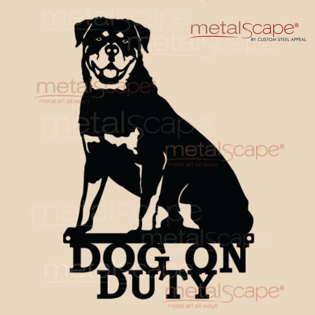Rottweiler Dog on Duty Sign – Custom Steel Appeal