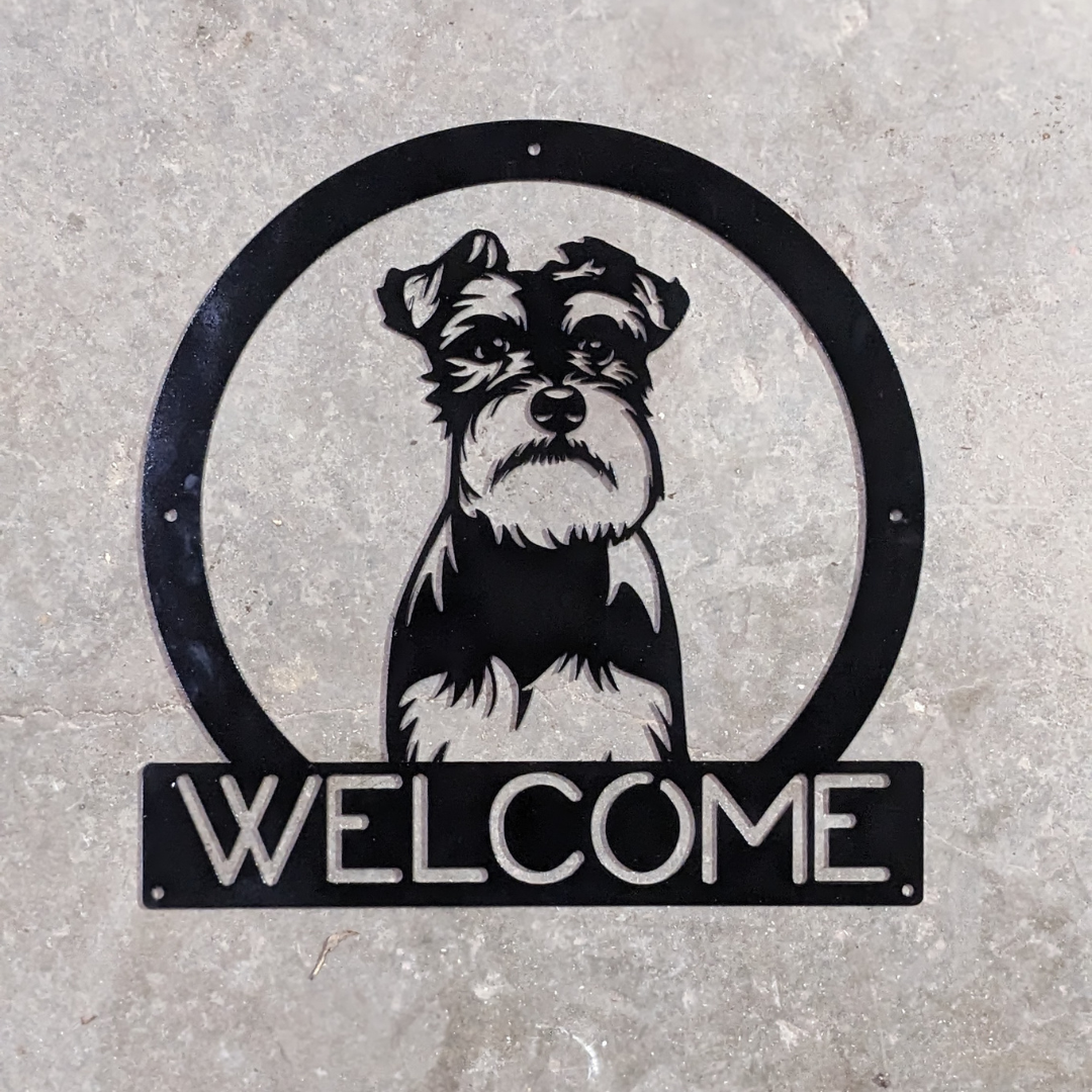 Schnauzer Dog Portrait Signs – Custom Steel Appeal