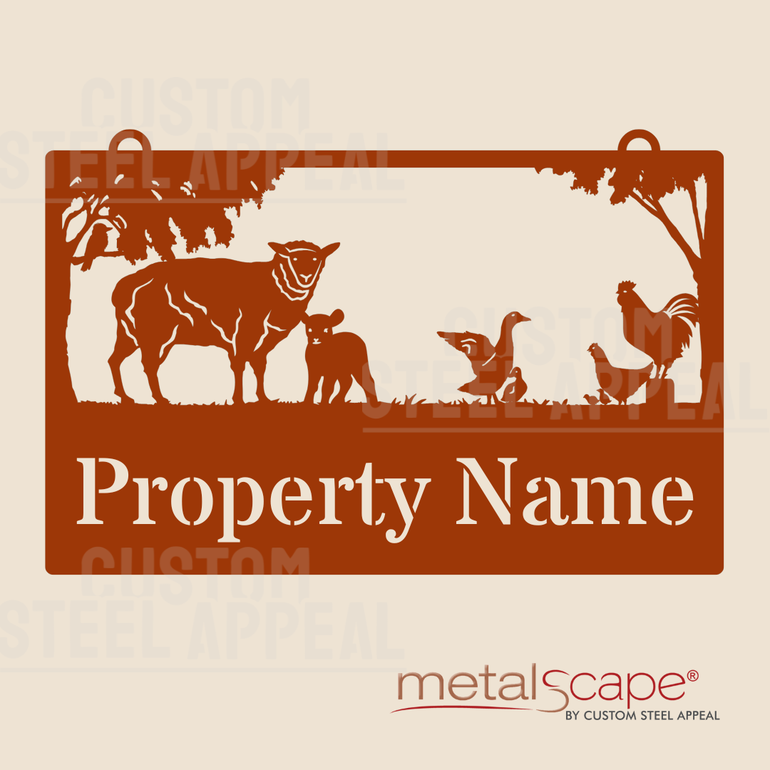 Mixed Farm Animals - Farm Property Sign – Custom Steel Appeal