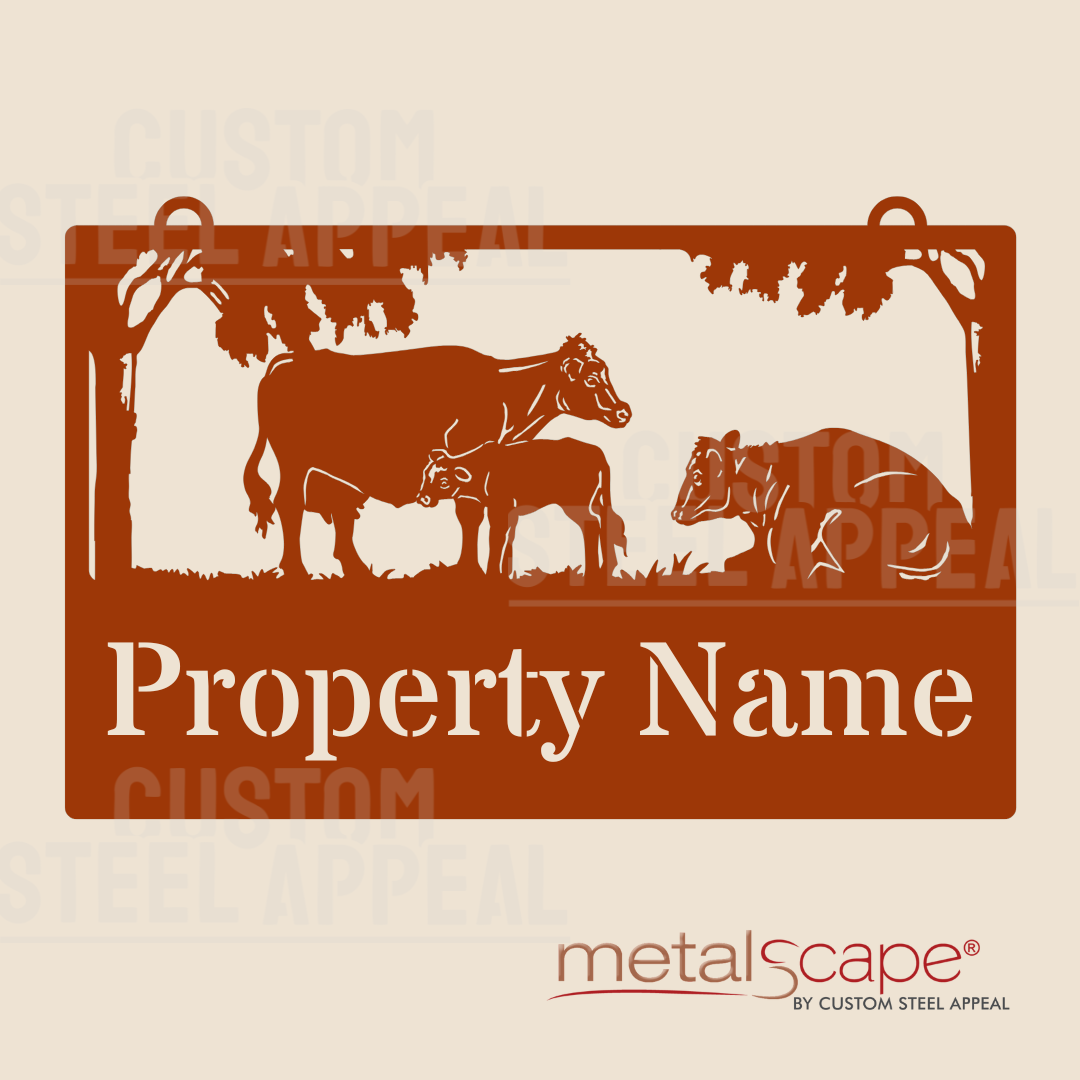 Shorthorn Cattle - Farm Property Sign – Custom Steel Appeal