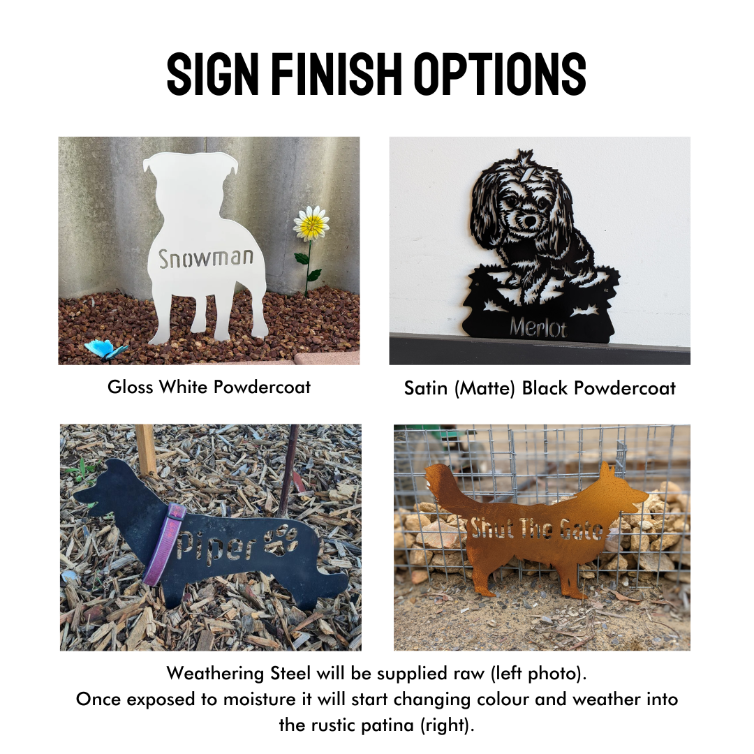 Cat 9 (Paw Up) Pet Memorial Sign – Custom Steel Appeal