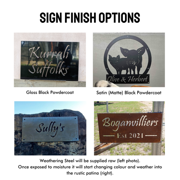 Horse, Merino Sheep & Cattle Dog - Farm Property Sign – Custom Steel Appeal