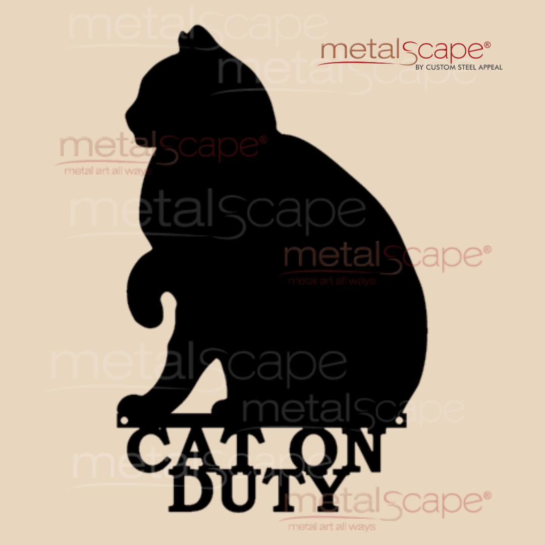 Cat on Duty (Paw Up) Sign – Custom Steel Appeal