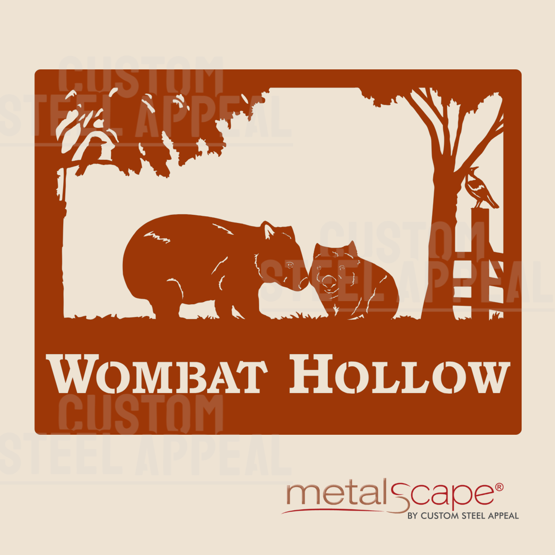 Wombat & Joey - Farm Property Sign – Custom Steel Appeal