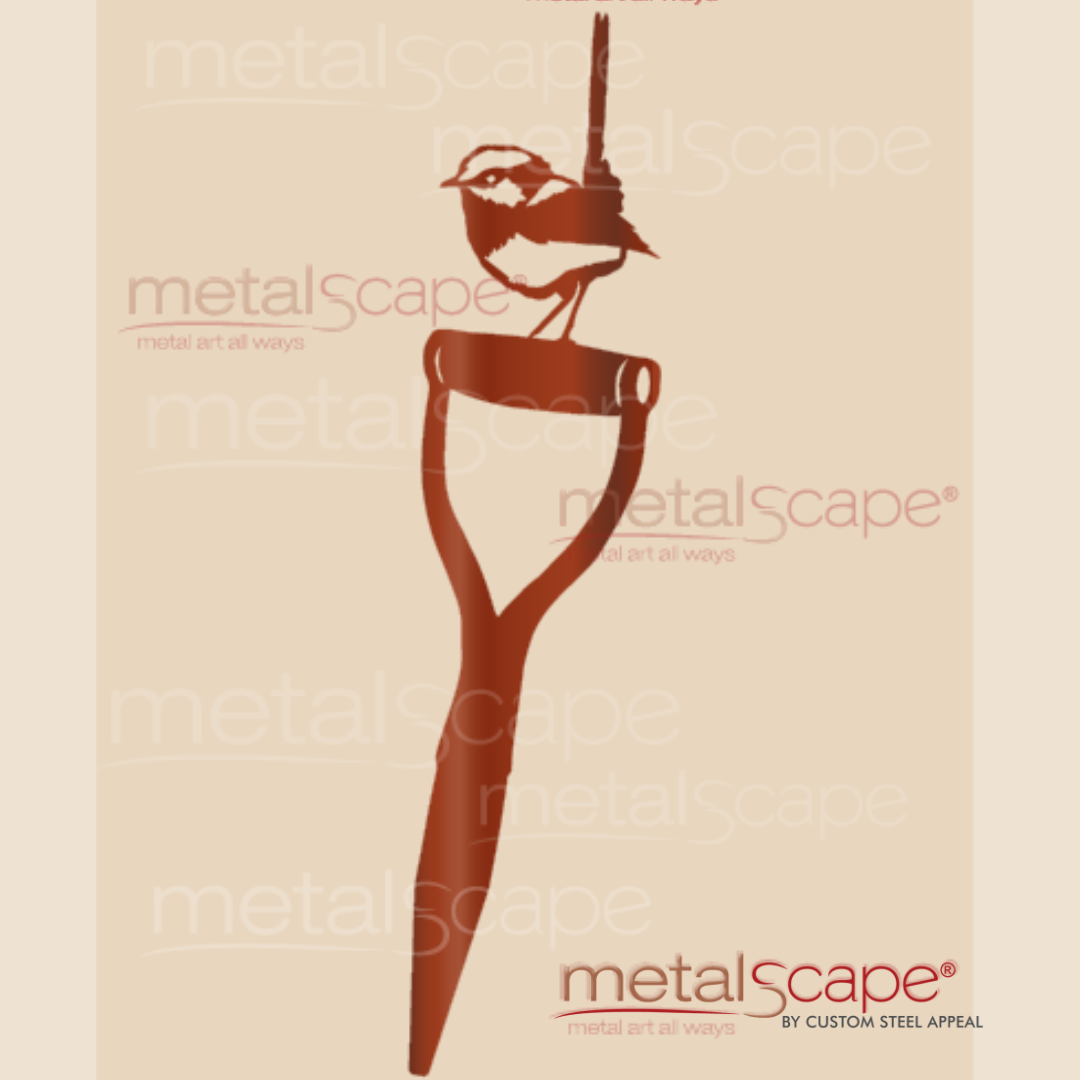 Superb Wren 3 (Tail Up) on Spade Handle – Custom Steel Appeal