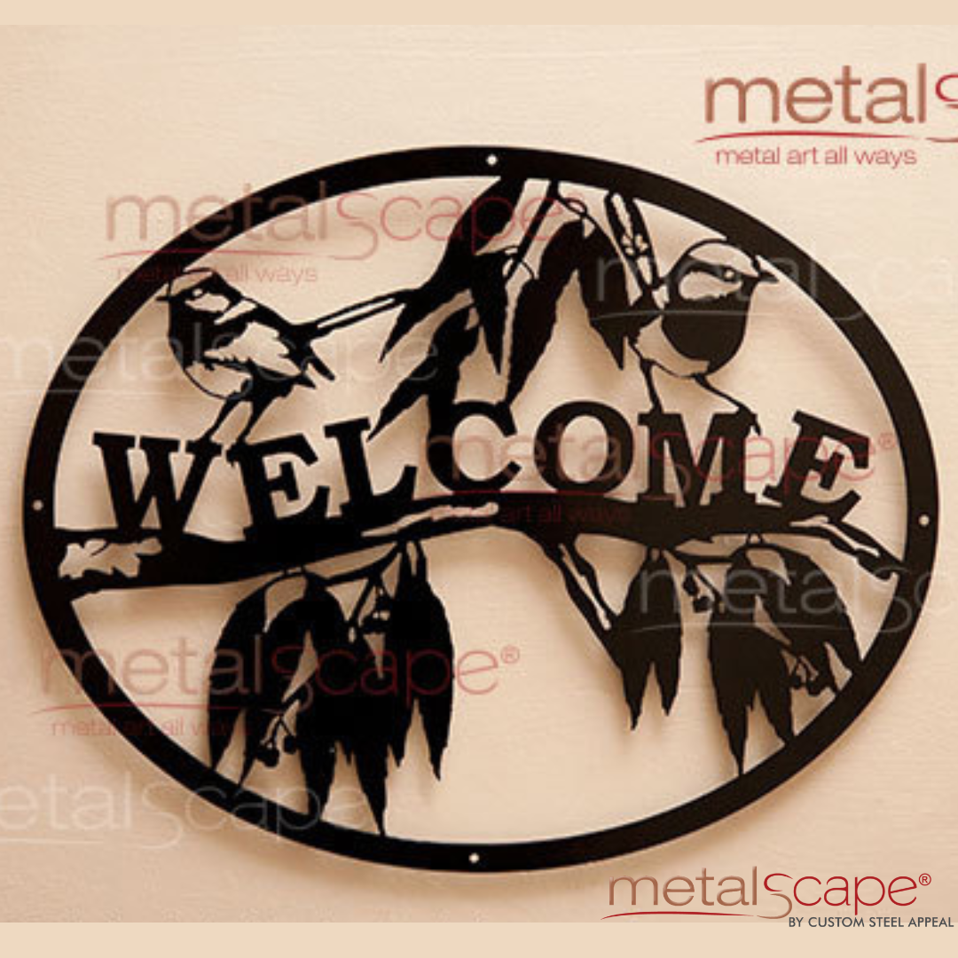 Branch and Wrens - Welcome Oval Frame – Custom Steel Appeal