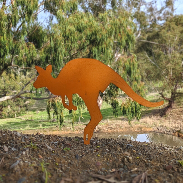 Hopping Kangaroo Metal Garden Art | Custom Steel Appeal