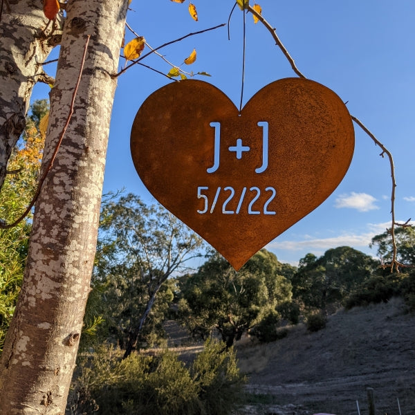 Custom Monogram Heart Wedding Sign | Custom Steel Appeal