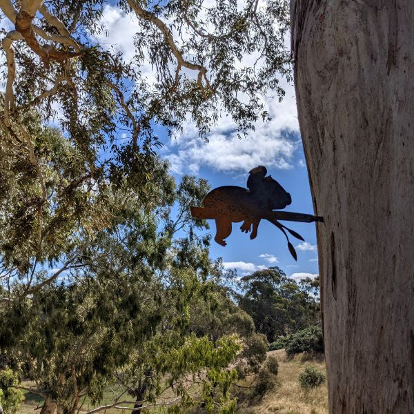 Sleepy Koala Metal Garden Art | Custom Steel Appeal