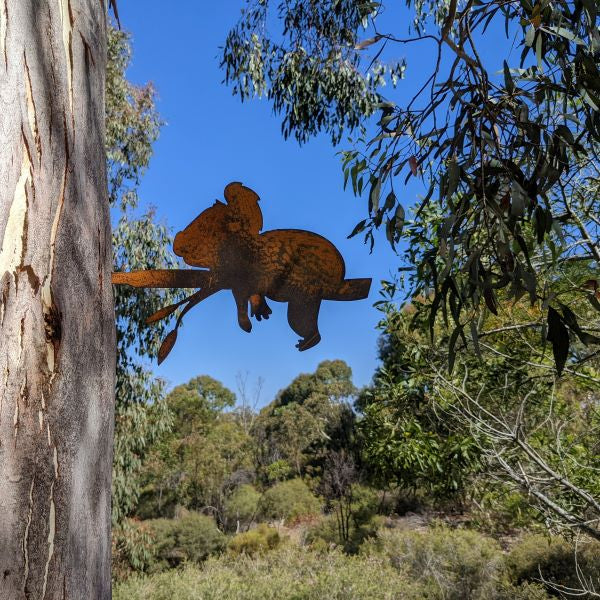 Sleepy Koala Metal Garden Art | Custom Steel Appeal