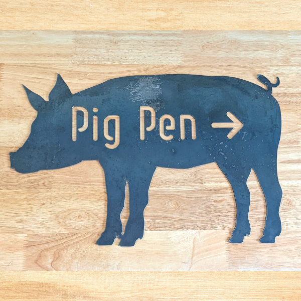 Shut the Gate Pig Sign – Custom Steel Appeal