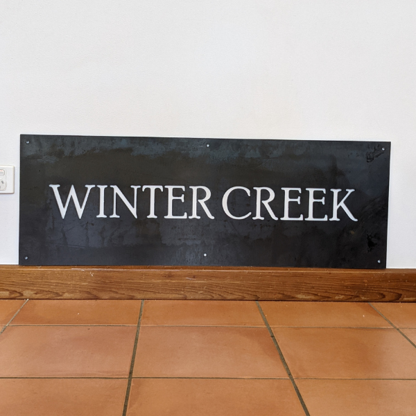 Property Sign Single Line Text – Custom Steel Appeal