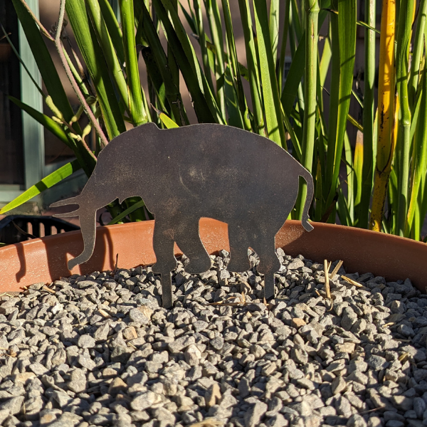 Mini Elephant | Small Safari Animal Pot Plant Decoration – Custom Steel ...