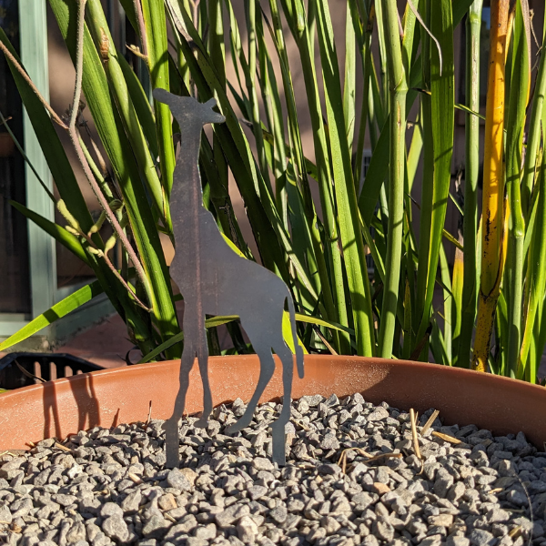 Mini Giraffe | Small Safari Animal Pot Plant Decoration – Custom Steel ...