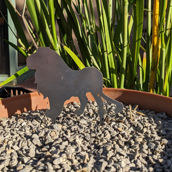 Mini Lion | Small Safari Animal Pot Plant Decoration – Custom Steel Appeal