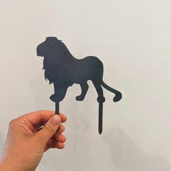 Mini Lion | Small Safari Animal Pot Plant Decoration – Custom Steel Appeal