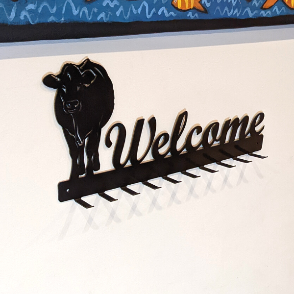 Welcome Hook Sign - Cow – Custom Steel Appeal