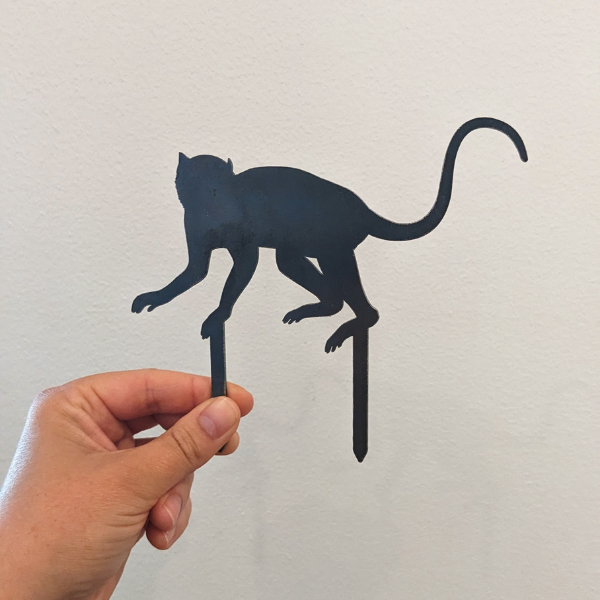 Mini Monkey | Small Safari Animal Pot Plant Decoration – Custom Steel ...
