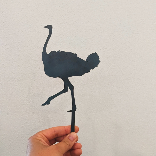 Mini Ostrich | Small Safari Animal Pot Plant Decoration – Custom Steel ...
